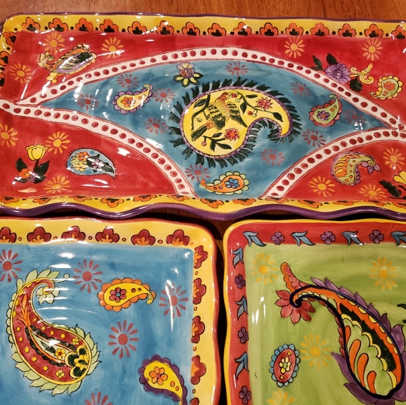 Paisley | Dining | Paisley Patterned Serving Platter Set Of 3 | Poshmark